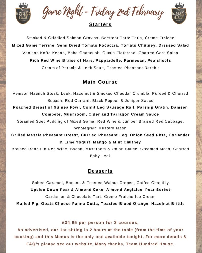 Game Night - February 2nd - Hundred House